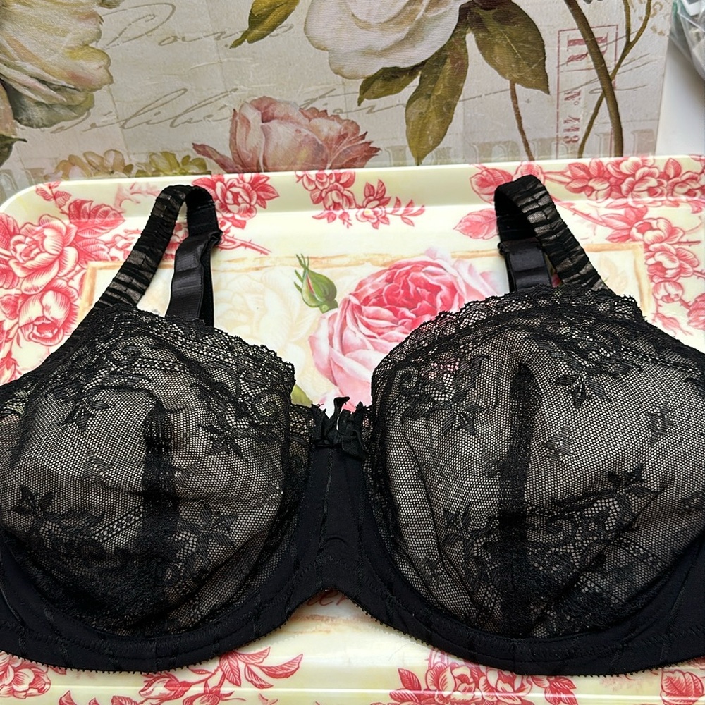 Felina Black Lace Underwire Bra 36f - Gem